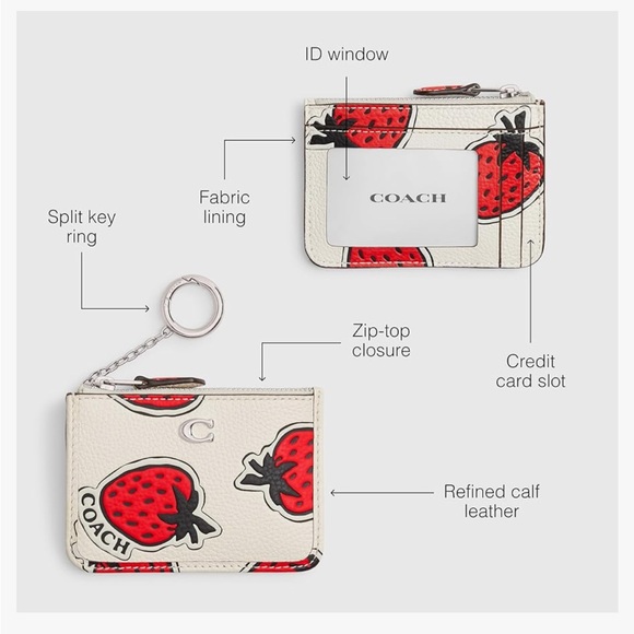 Coach | Accessories | New Coach Strawberry Mini Skinny Id Card Holder ...